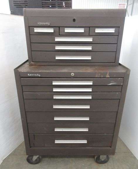 2-Piece Kennedy professional tool box, overall- 29"W x 20"D x 49"H, no ...