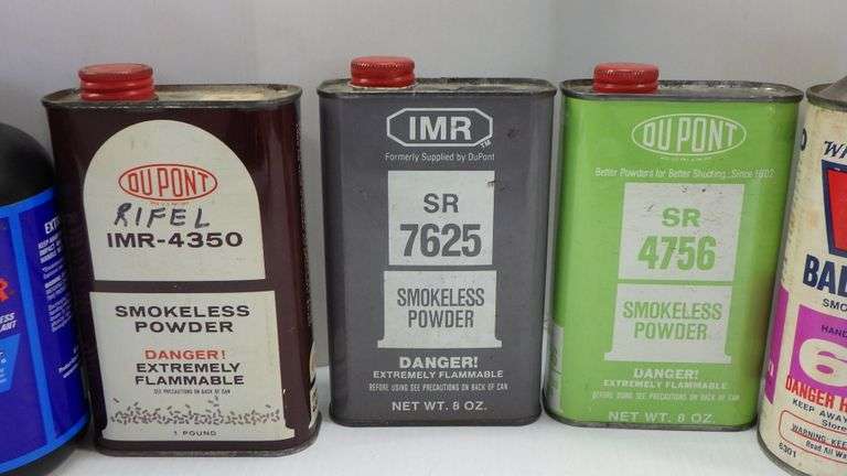 Various reloading powder, include: (2) Full cans of Winchester 630 ...