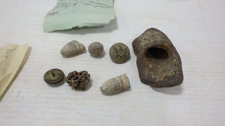 Various Artifacts, include: Indian sewing needle made from bone ...