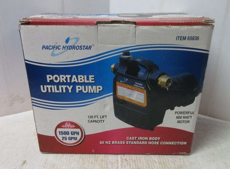 Portable utility pump, 8.4 AMPs, 115V, up to 120' lift capacity ...