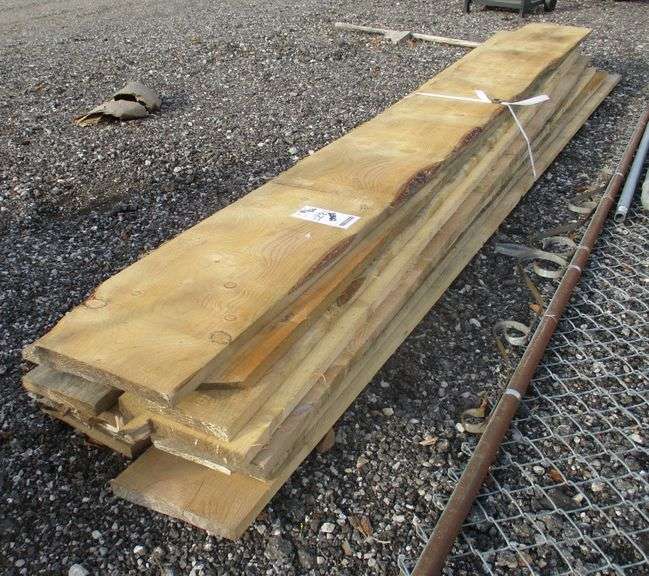 Various rough sawn pine lumber, 6" to 12"W x 11'L, approx. 150 sq. ft ...