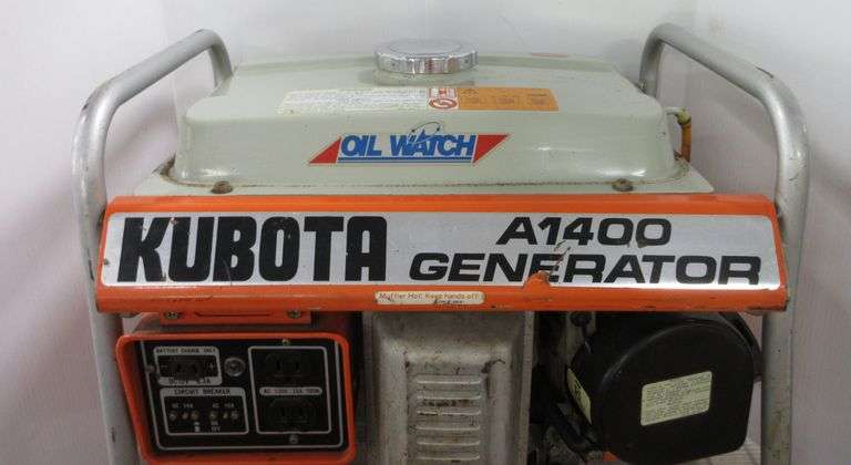 Kubota A1400 generator, starts, works great - Albrecht Auction Service