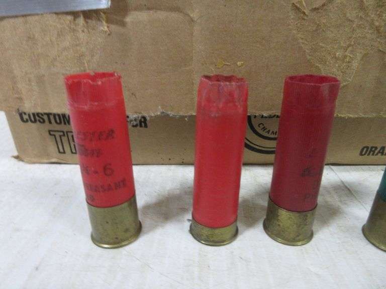 14" x 14" x 8" box full of 12ga shotgun shell casings, ready to be ...