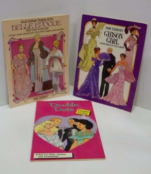 (3) Vintage paper doll books, include: 1989 Double date paper dolls ...