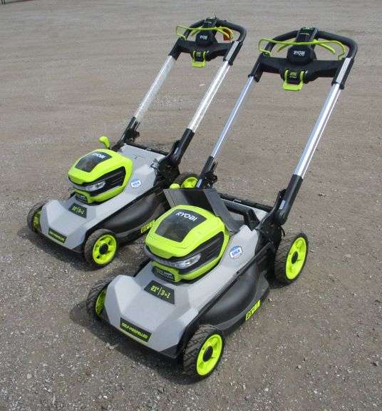 (2) Ryobi 40V lawn mowers, model RY401014US, one works, other runs but ...