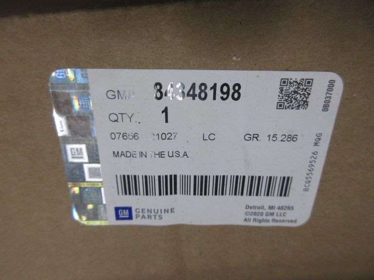 2020-2022 GM floor liner, GM part no. 84348198, NOS - Albrecht Auction ...