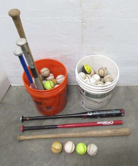 Over (60) Baseballs, and (6) Bats, used, various conditions - Albrecht ...