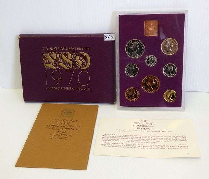 1970 Coinage of Great Britain and Northern Ireland proof set, limited numbers of this set were ...