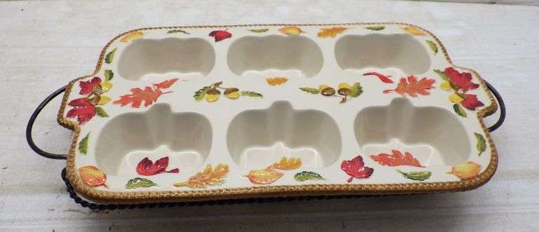 Temptations Harvest mini loaf baking pans with wire serving rack, each ...