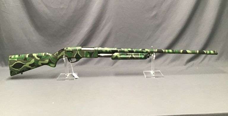 Savage 12-Gauge Pump Shotgun, Wrapped in Green Camo - Albrecht Auction ...