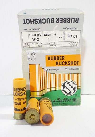 (25) Rounds of 12-gauge rubber buckshot - Albrecht Auction Service