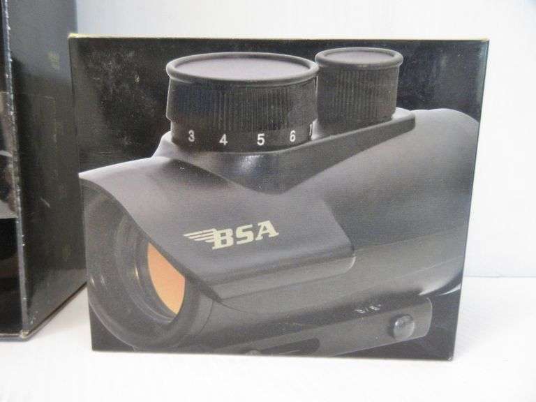 (4) Rifle scopes, include: 1- BSA red dot with a new battery, works ...