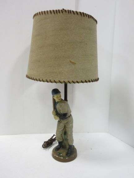 1963 Chalkware baseball player lamp, by Quartite Creative corp ...