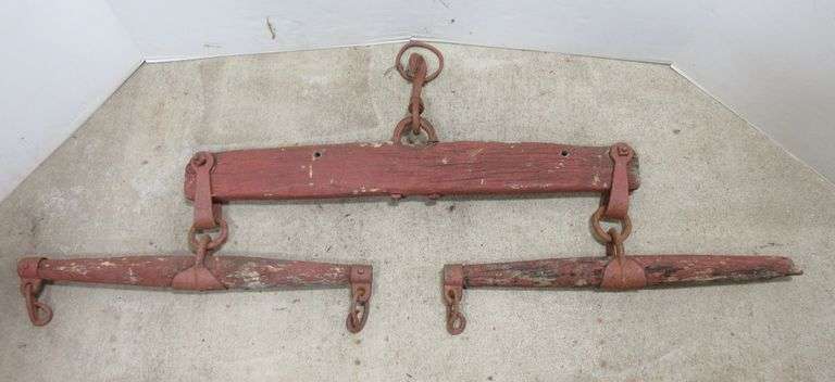 Antique wood hitch off a horse drawn carriage with original brackets ...