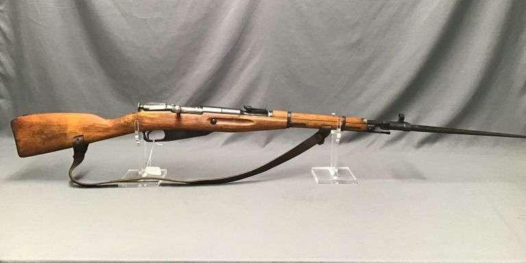 Russian M1945 Bolt Action Carbine, 7.62x54R, Leather Sling, Bayonet ...