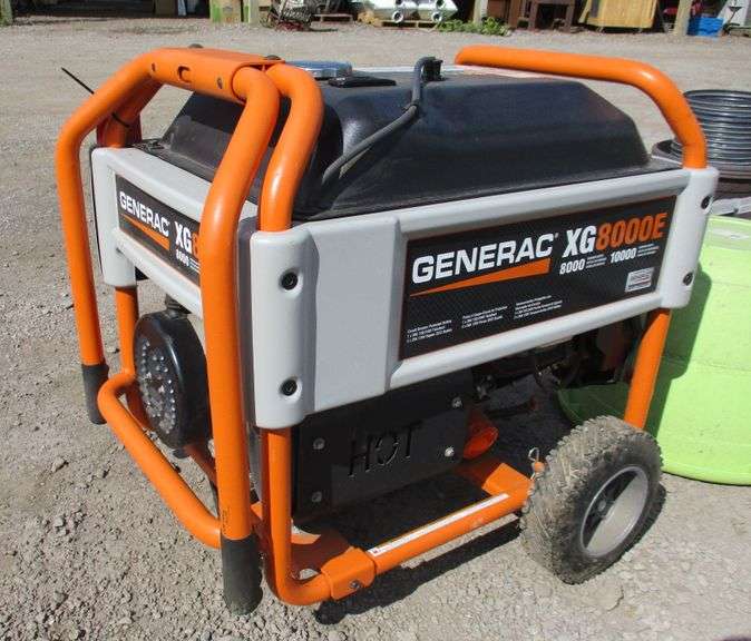 Generac XG8000E gas generator, only 17 hours on unit, electric or pull ...
