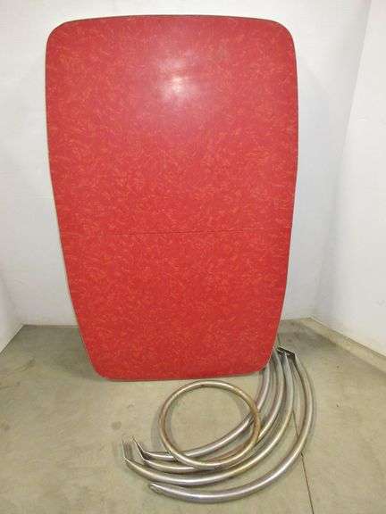 Older 1950s red table, top- 48" x 29", needs assembled - Albrecht ...