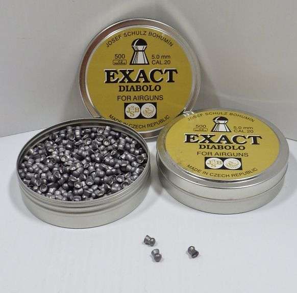 (1,000) .20 cal. air gun pellets in two new tins, 5mm pellets, 500 per ...