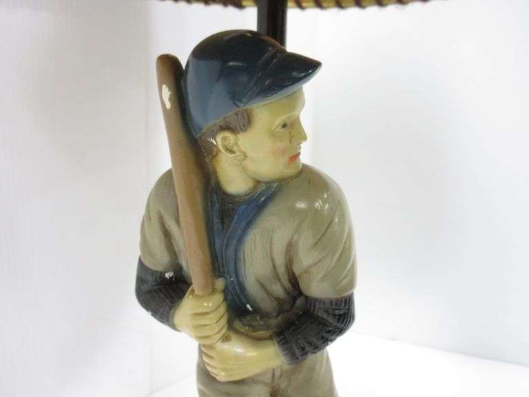 1963 Chalkware baseball player lamp, by Quartite Creative corp ...