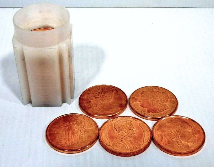 (20) 1 oz. .999 Copper rounds with five designs, new - Albrecht Auction ...