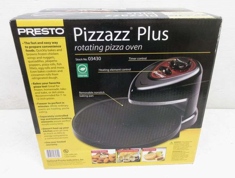 Presto Pizzazz Plus, rotating pizza oven, NIB - Albrecht Auction Service