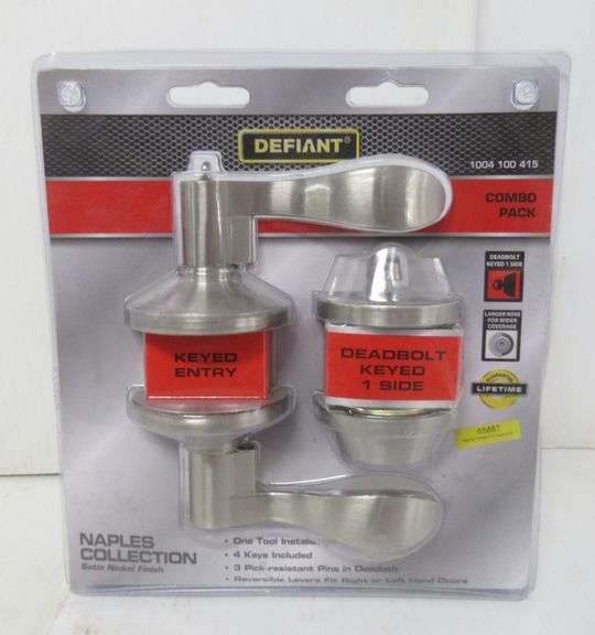Defiant Naples satin nickel combo pack, can be re-keyed to match and ...