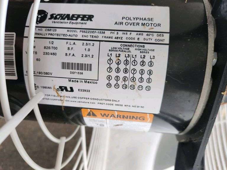 This item Selling ABSOLUTE! ~~~ (2)-Schaefer 36" Barn Fans, 3-Phase ...