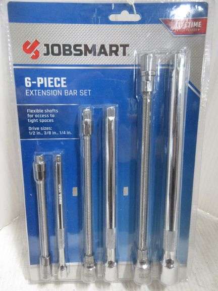 Jobsmart, 6-piece extension bar set, includes: 1/4", 3/8", and 1/2 ...