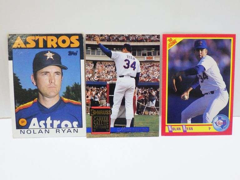(6) Assorted Nolan Ryan baseball cards, most cards appear to be in ...