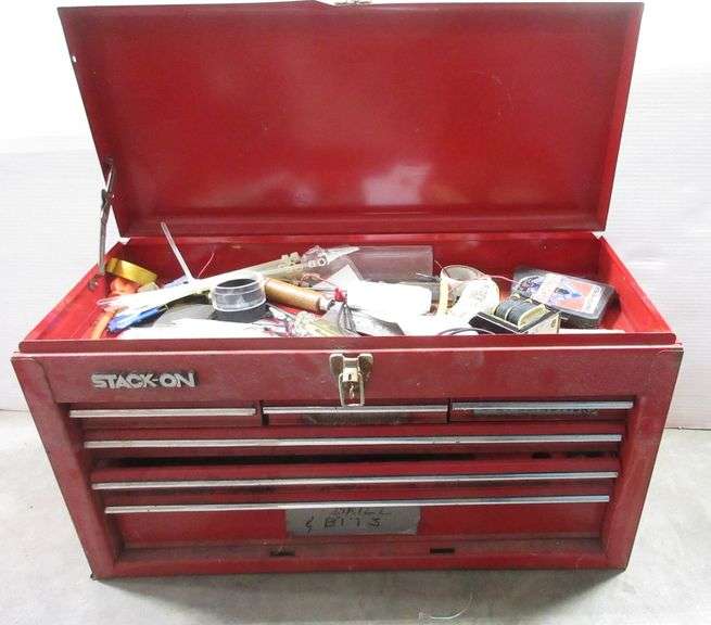 Stack-On tool box, has three large drawers with misc. items, Three ...