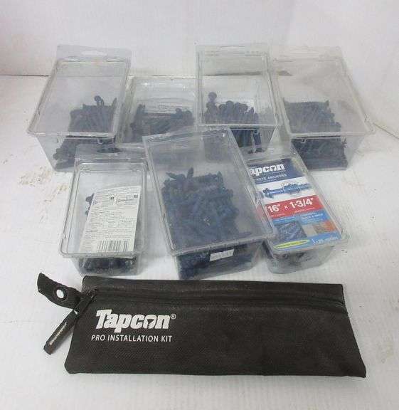 Assorted Tapcon screws and install kit, new - Albrecht Auction Service
