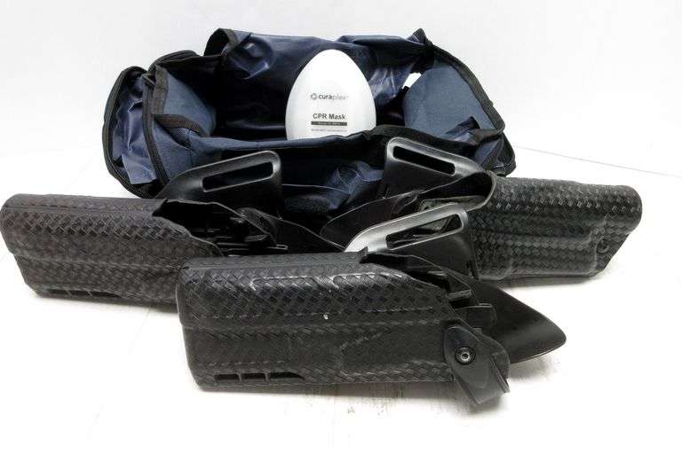 First responder bag with (3) Glock holsters, and a CPR mask, used ...