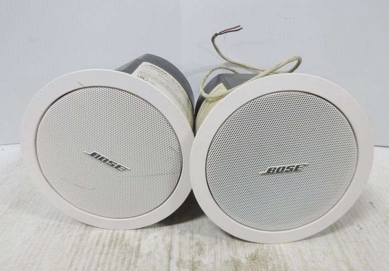 Pair of white Bose model 8 flush mount ceiling loudspeakers, 6 1/4"Dia ...