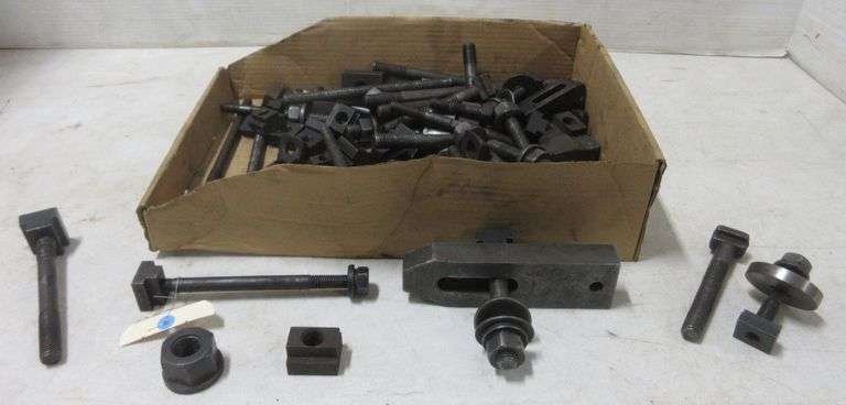 Tray full of machinist milling machine hold down tooling, includes: T ...