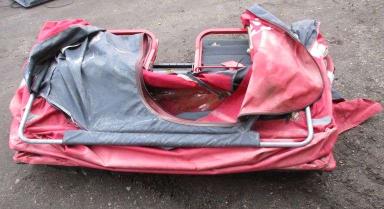 Eskimo ice fishing shanty/sled, for two people, used, has some holes ...