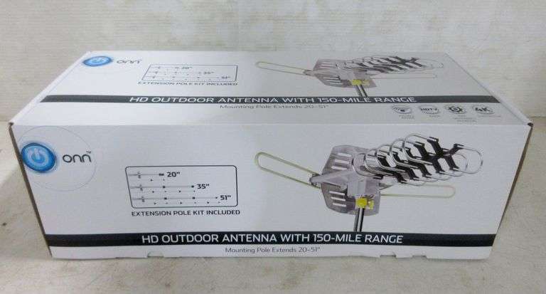Onn TV antenna, 150 mile range with outdoor mounting pole - Albrecht ...