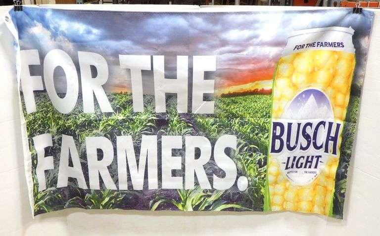 John Deere "Busch Light, For The Farmers" double sided flag/banner with ...