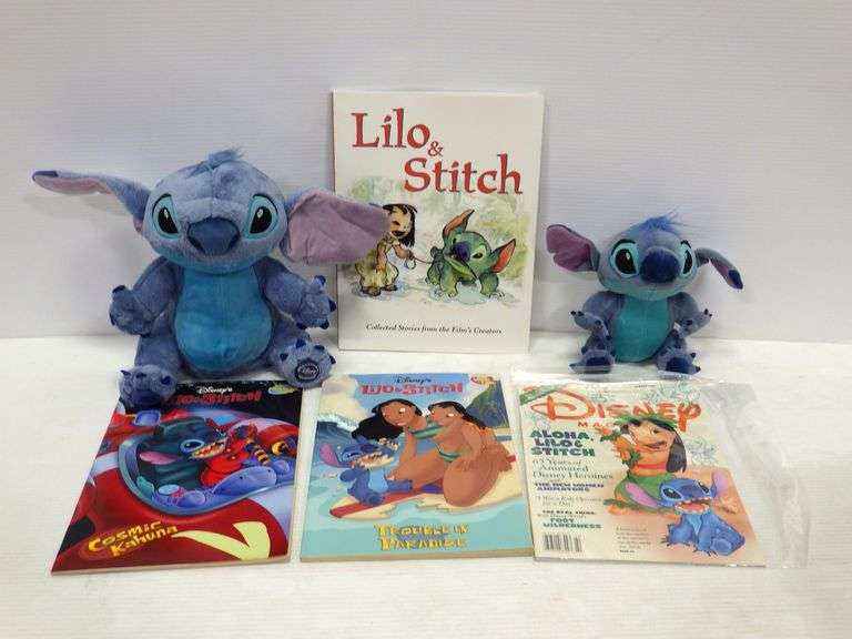 Disney Stitch plush; (2) Coloring books, copyright 2002; Summer 2002 ...