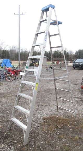 10' Werner A-Frame ladder, good, used - Albrecht Auction Service