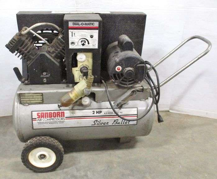 Sanborn Silver Bullet 2 HP air compressor - Albrecht Auction Service