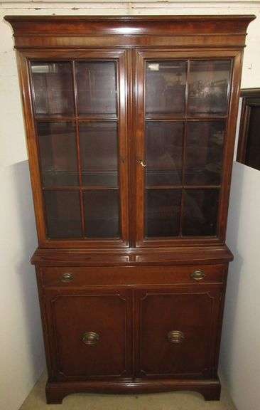 Brickwede hutch with two glass doors and top, one drawer, two doors ...