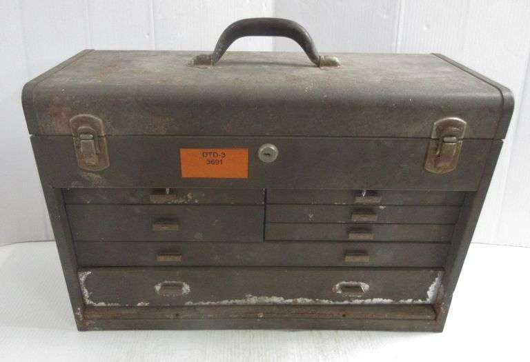 Kennedy 7-drawer tool box, 20"W x 9"D x 13"H, fair - Albrecht Auction ...