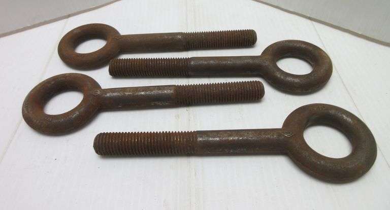 (4) Very large eye bolts, 9" overall, used - Albrecht Auction Service