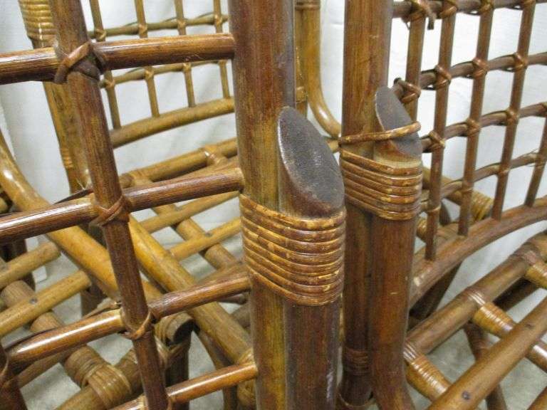 Set of (4) Cain chairs, 19"W x 16"D x 35"H, chairs have usage wear ...