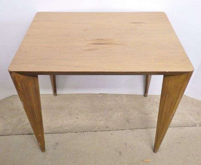 Mid-century modern table, 26" x 18" x 25"H, some scratches to top, legs ...