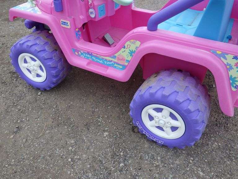 Barbie Power Wheels ride on jeep, needs battery and charger, as is ...
