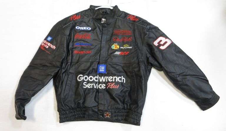GM Goodwrench service NASCAR leather racing jacket, size extra large ...