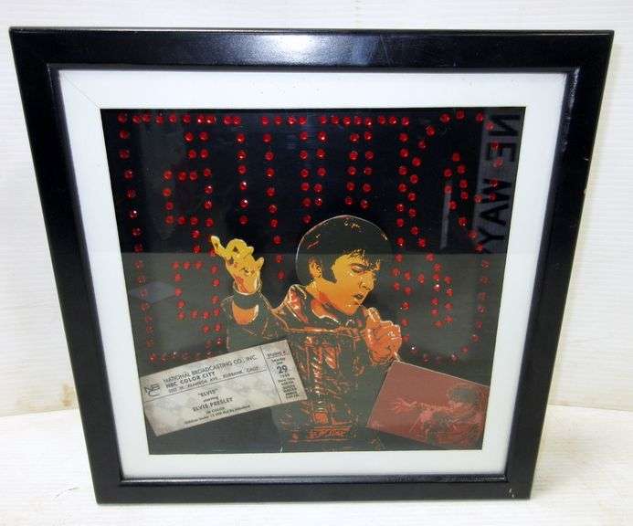 Classic Elvis Presley shadow box collage art by Joe Petruccio 1968, NBC ...