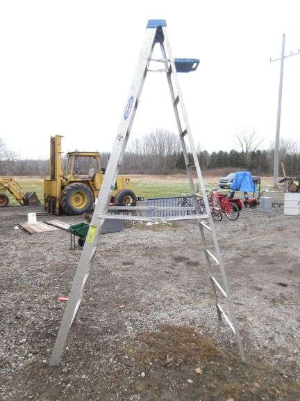 10' Werner A-Frame ladder, good, used - Albrecht Auction Service