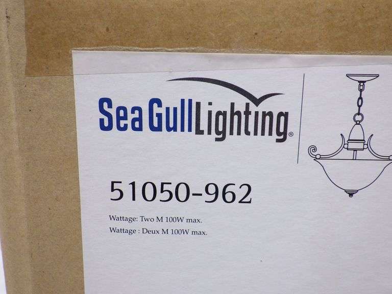 Seagull hanging light fixture, two M 100W max, new - Albrecht Auction ...